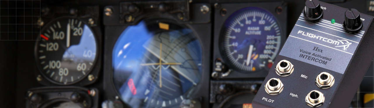 Flightcom IIsx Expandable 2 Place Portable Aviation Intercom | Pilot Shop