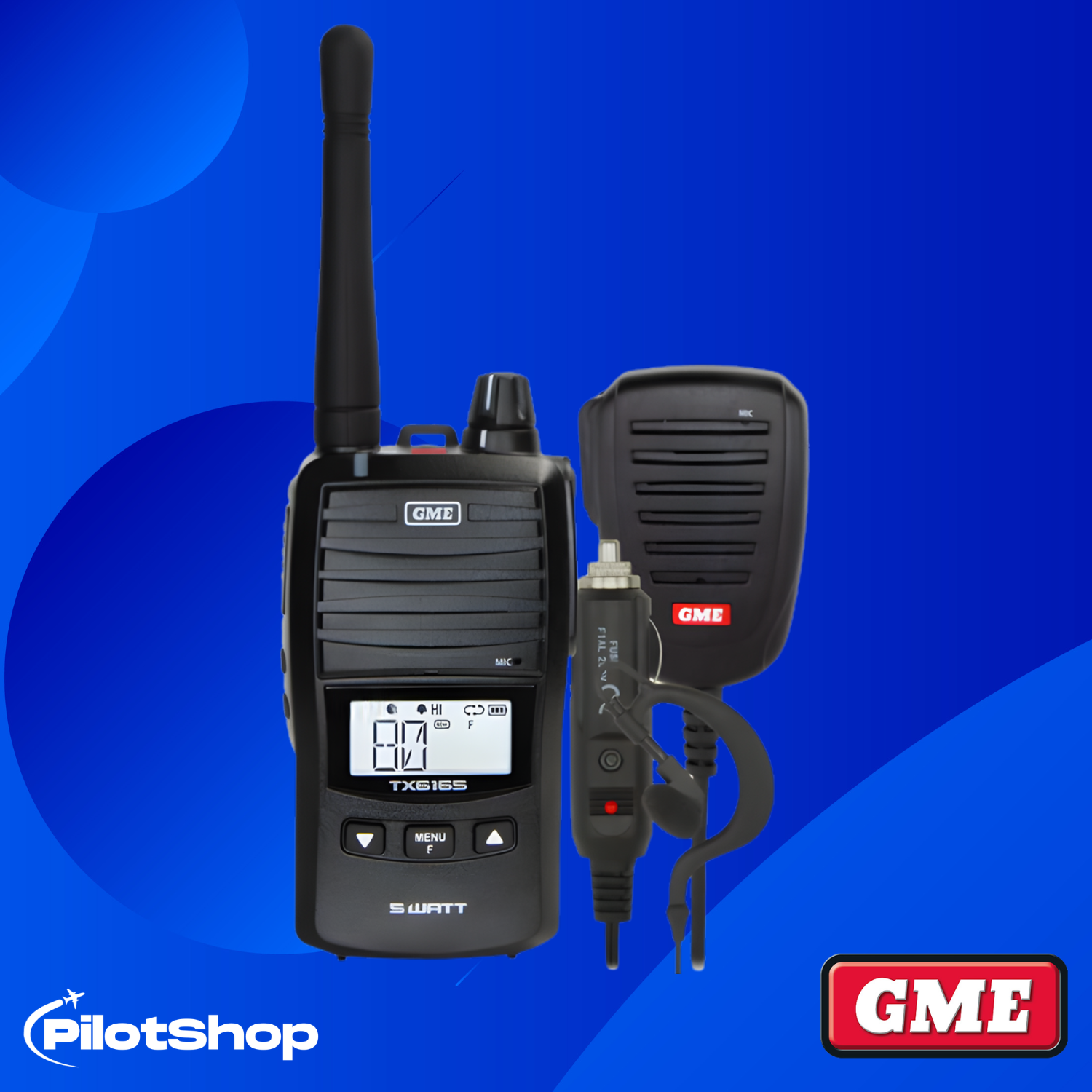 GME TX6165 5 Watt IP67 UHF CB Handheld Radio With Accessories | Pilot Shop