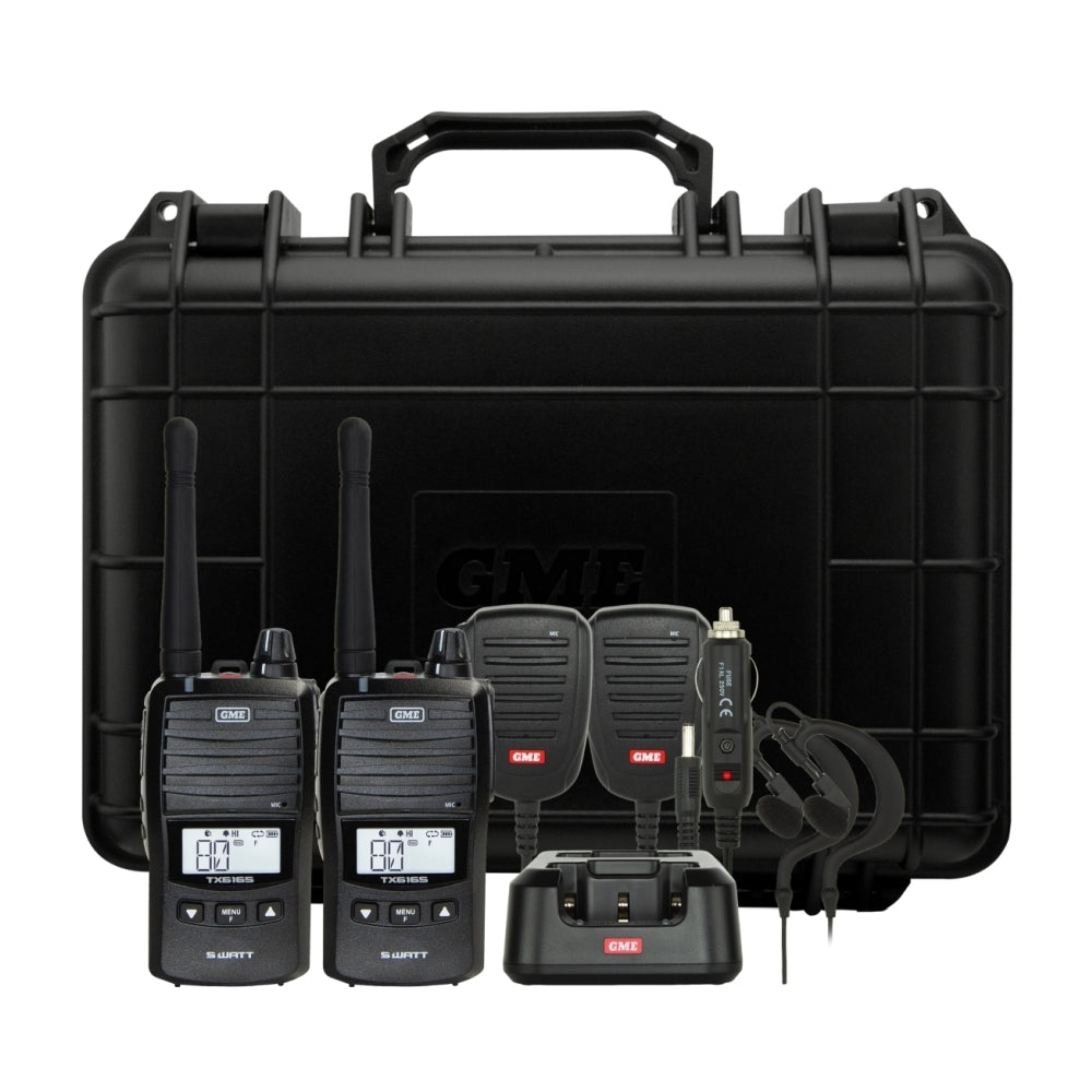 GME TX6165TP 5 Watt IP67 UHF CB Handheld Radio Twin Pack - Black ...