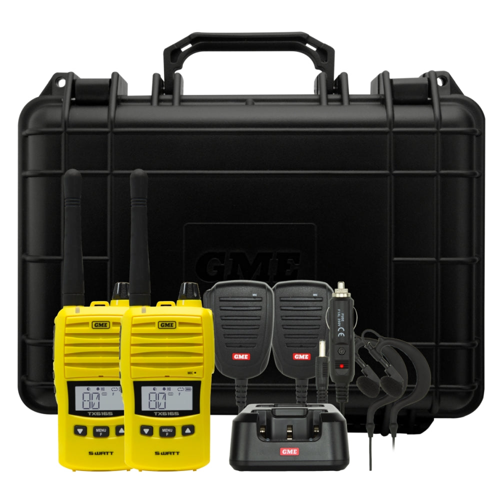 GME TX6165TP 5 Watt IP67 UHF CB Handheld Radio Twin Pack - Yellow ...