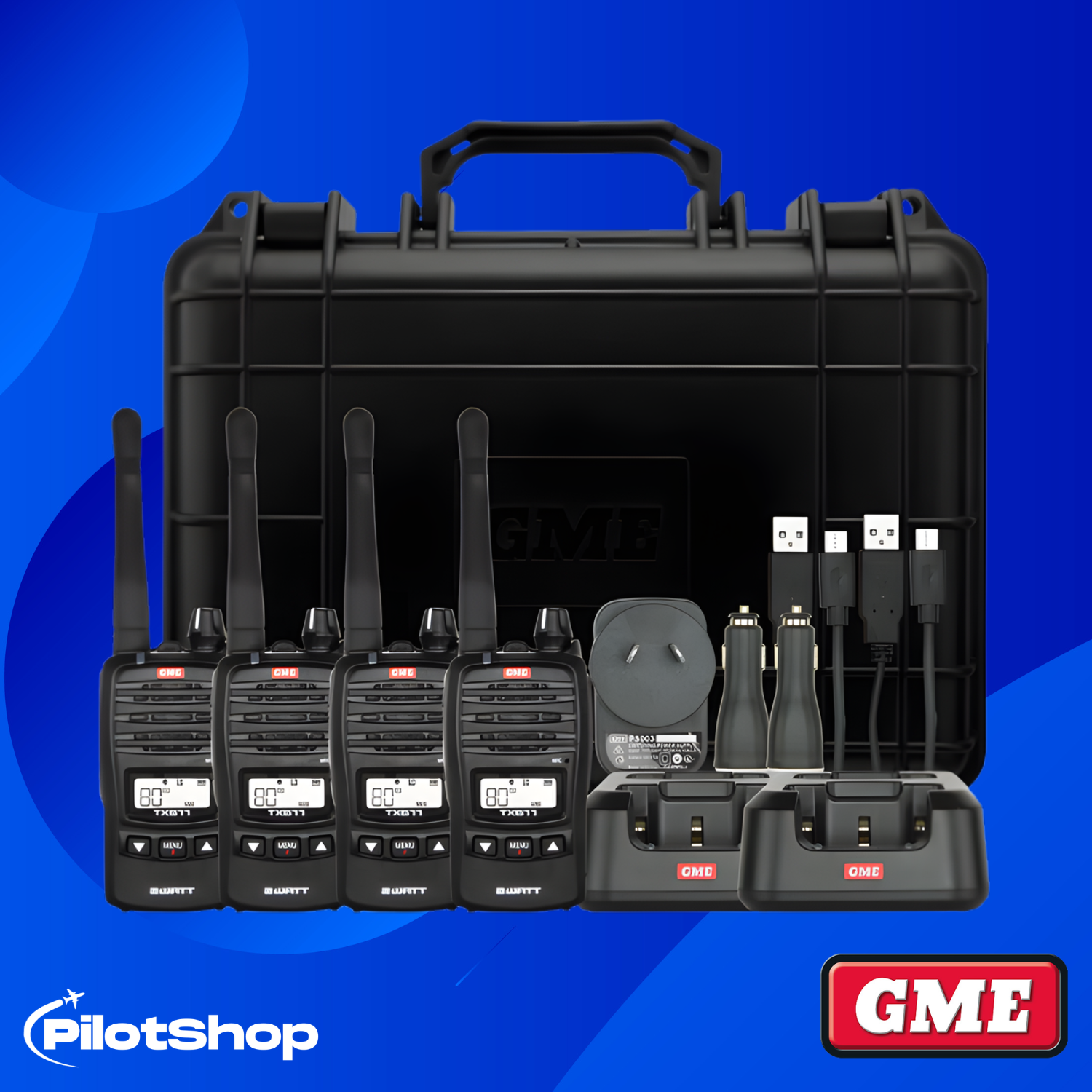 GME TX677QP 2 Watt UHF CB Handheld radio - Quad pack | Pilot Shop